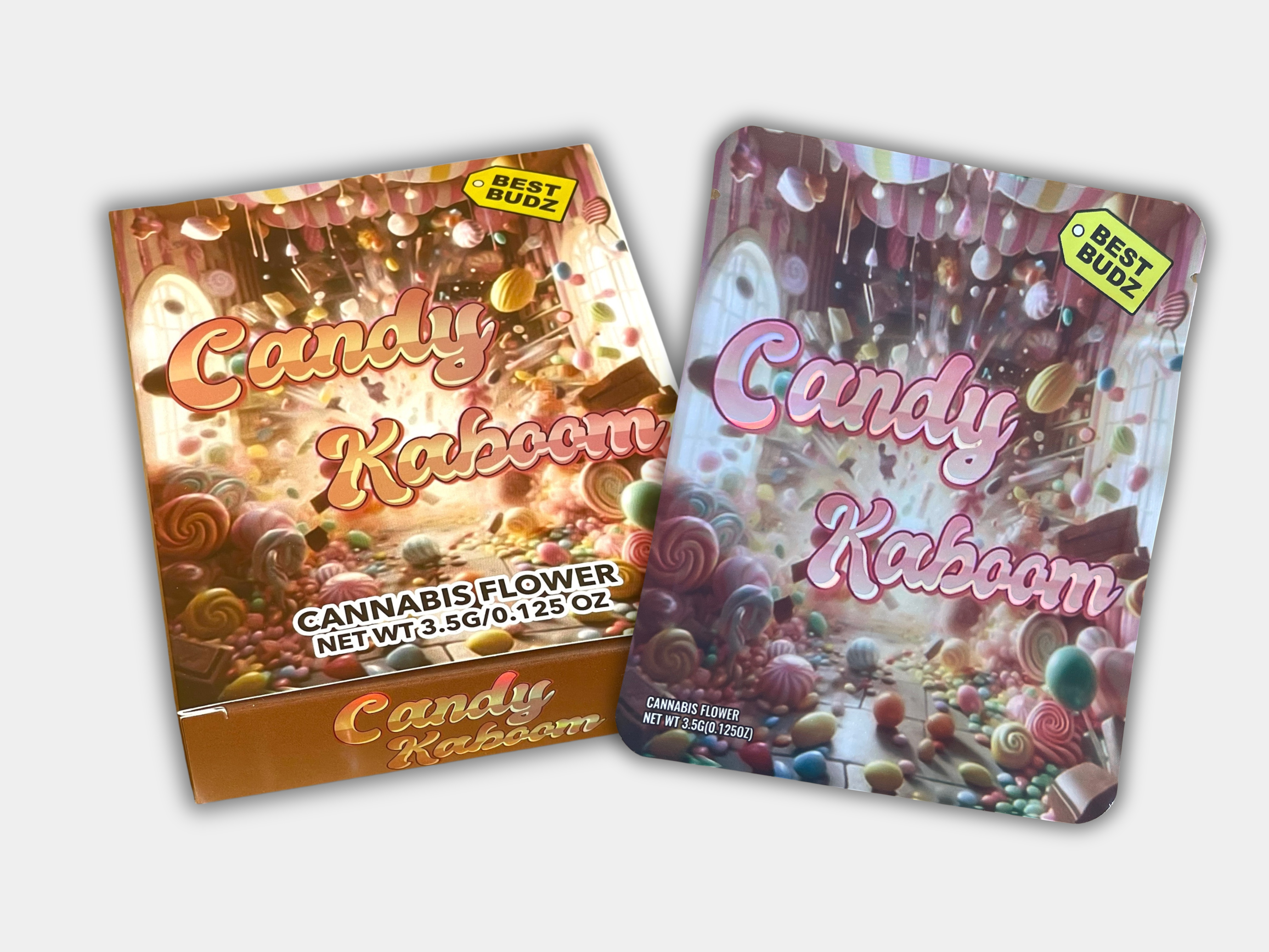 Candy Kaboom 3.5g Mylar Bag with BOX | Smell Proof – Gorilla Boyz Inc