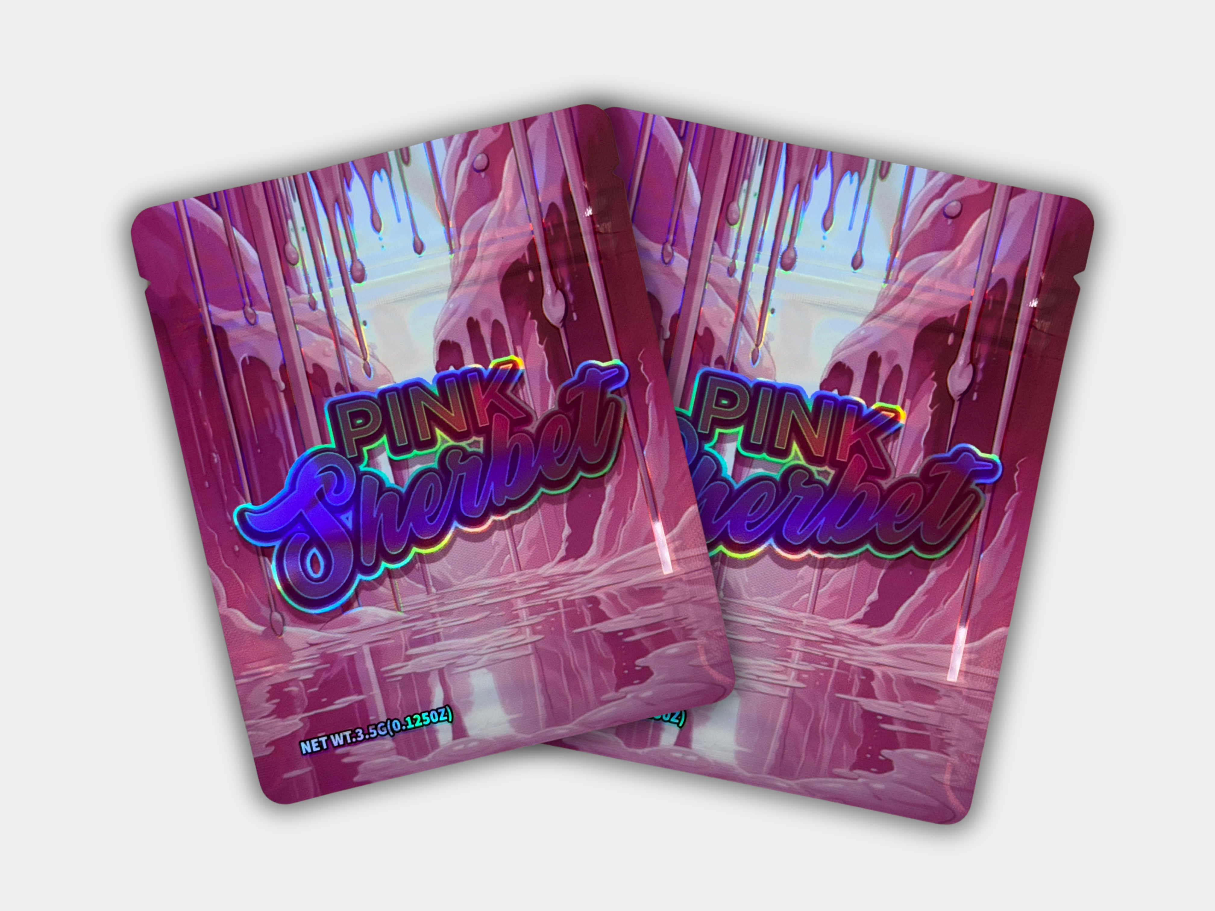 Pink Sherbet Mylar Bag 3.5 Grams | Smell Proof – Gorilla Boyz Inc