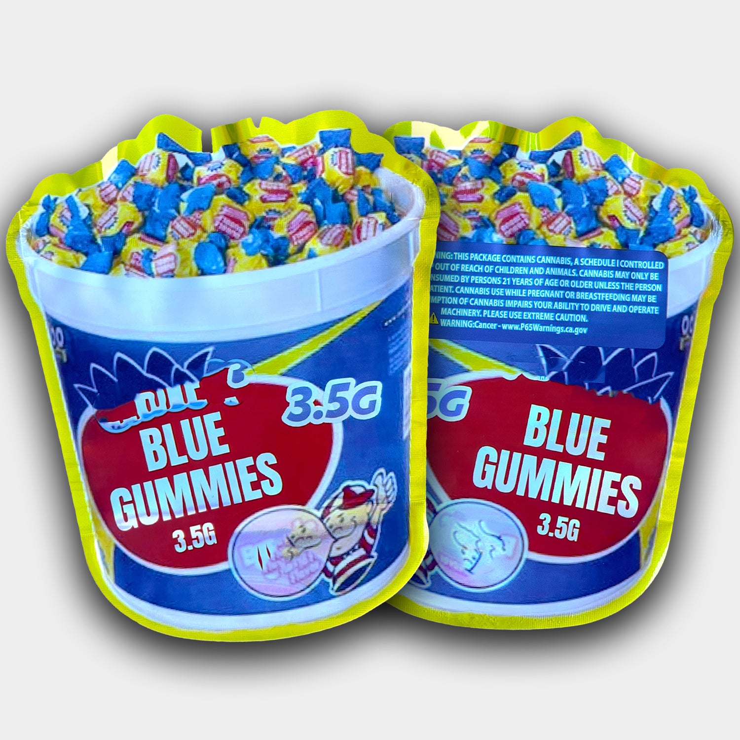 Blue Gummies Mylar Bag 3.5G | Smell Proof – Gorilla Boyz Inc