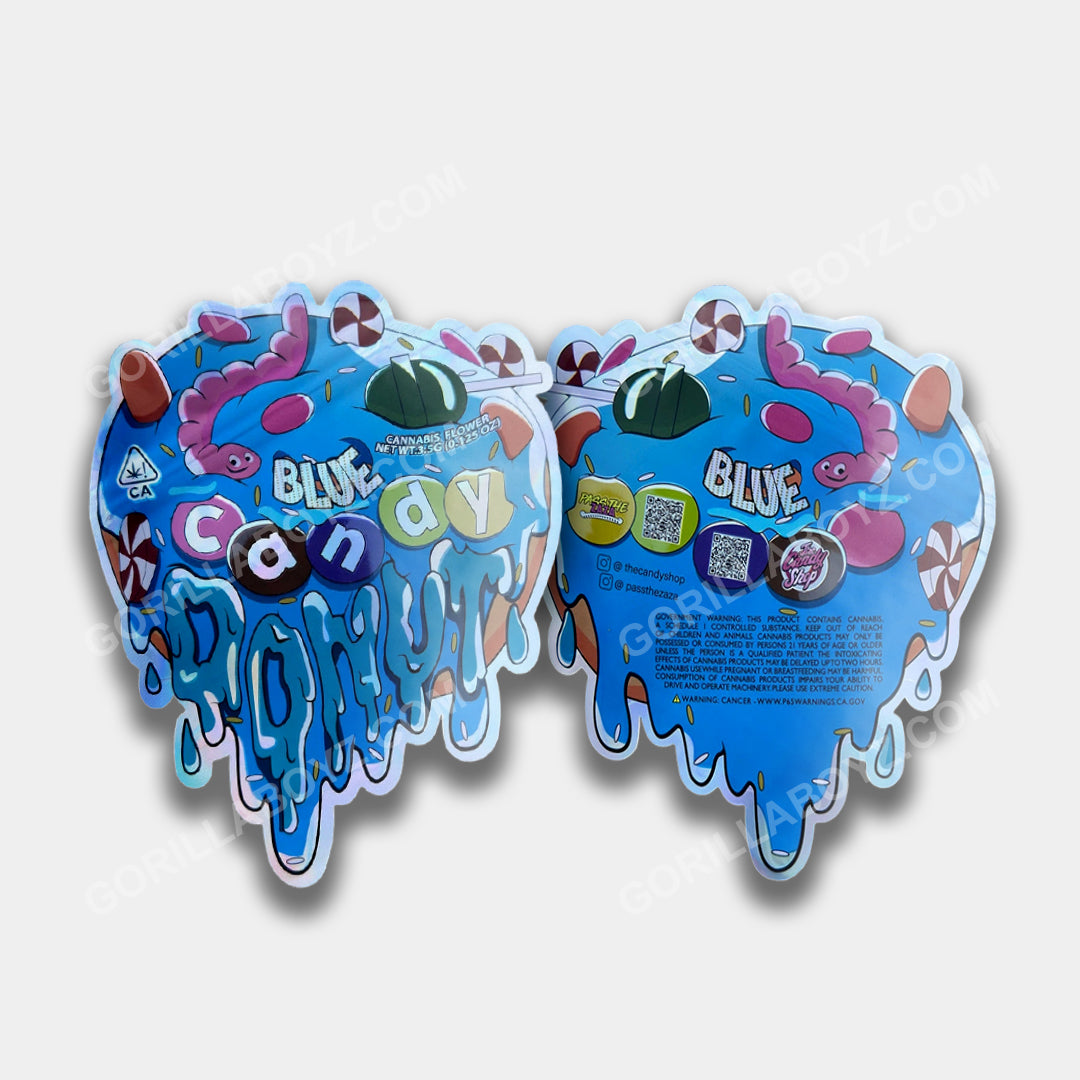 Blue Candy Donut Mylar Bag 3.5 Grams | Smell-Proof Ziplocks – Gorilla ...