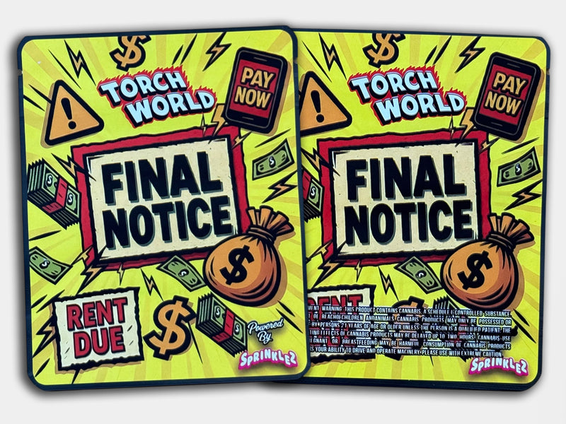 Final Notice 3.5G Torch Mylar Bag | Gorilla Boyz – Gorilla Boyz Inc