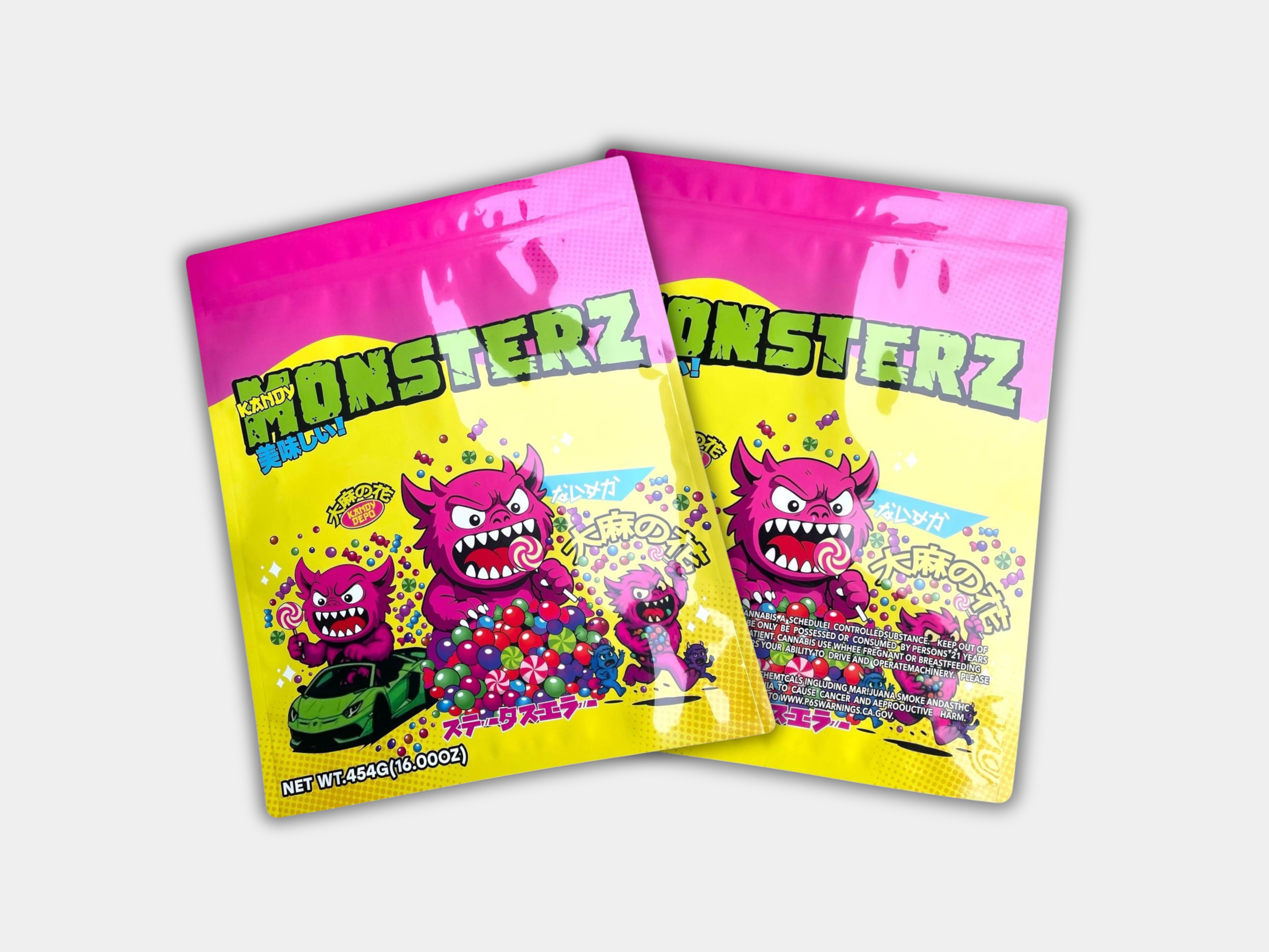 Kandy Monsterz Mylar Bag 16 Oz (1lb) | Smell-Proof Packaging – Gorilla ...