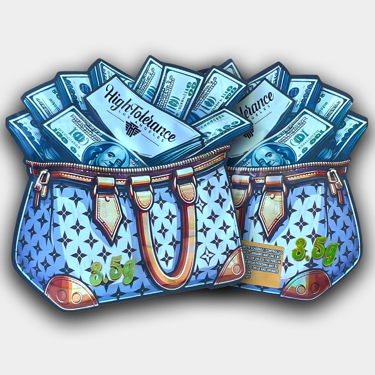 Money Bag High Tolerance Mylar Bag 3.5G | Gorilla Boyz Designer Flower ...