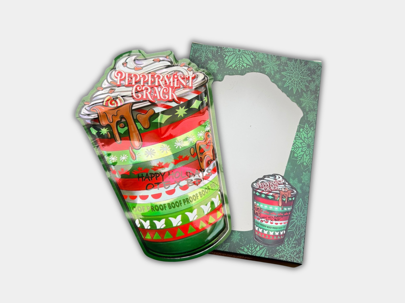 Peppermint Crack Mylar Bag + Matching Box | 3.5G Combo – Gorilla Boyz Inc