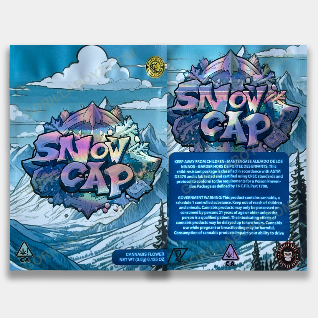Snow Cap Mylar Bag 3.5 Grams | Packaging – Gorilla Boyz Inc