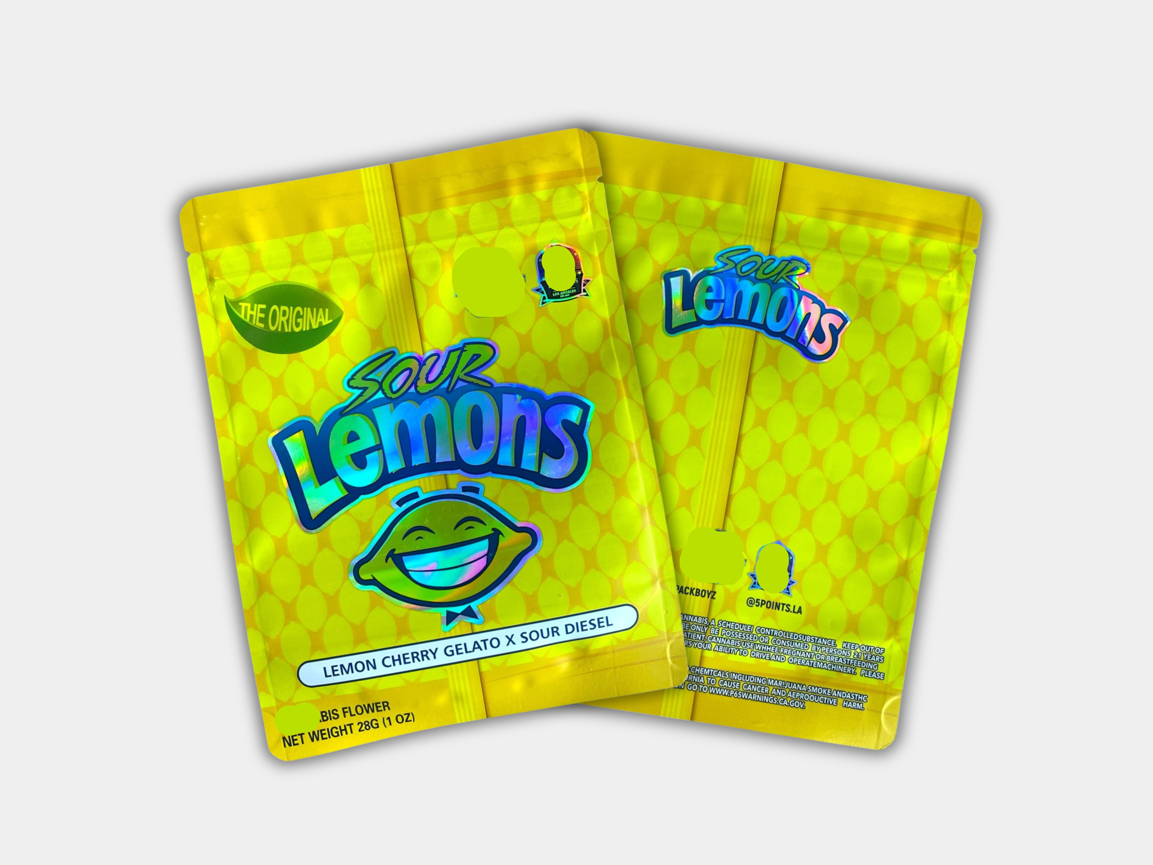 Sour Lemons Lemon Cherry Gelato x Sour Diesel 28G (1oz) Mylar Bag ...