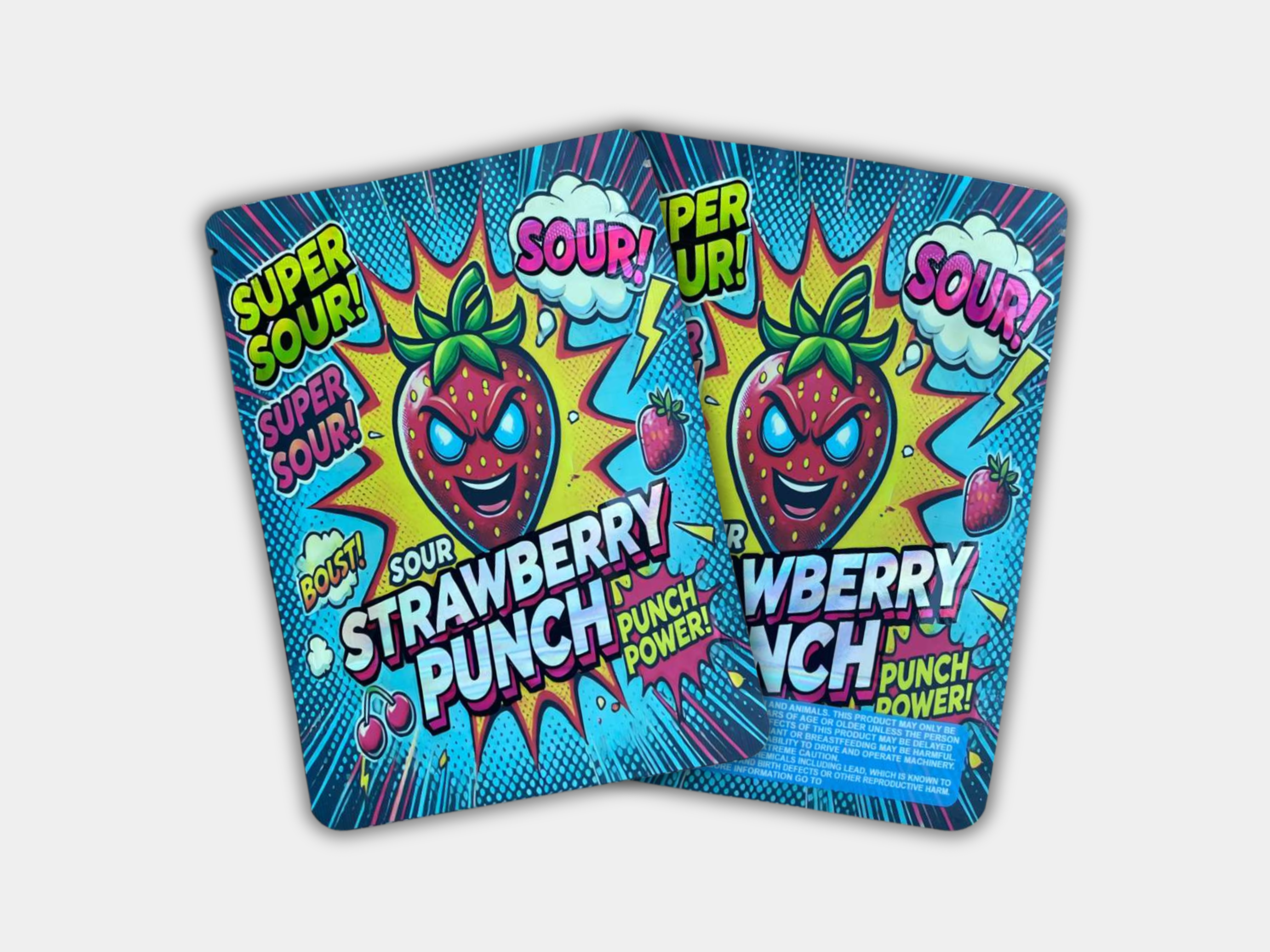 Sour Strawberry Punch 14G (0.5oz) Mylar Bag | Smell-Proof & Resealable ...