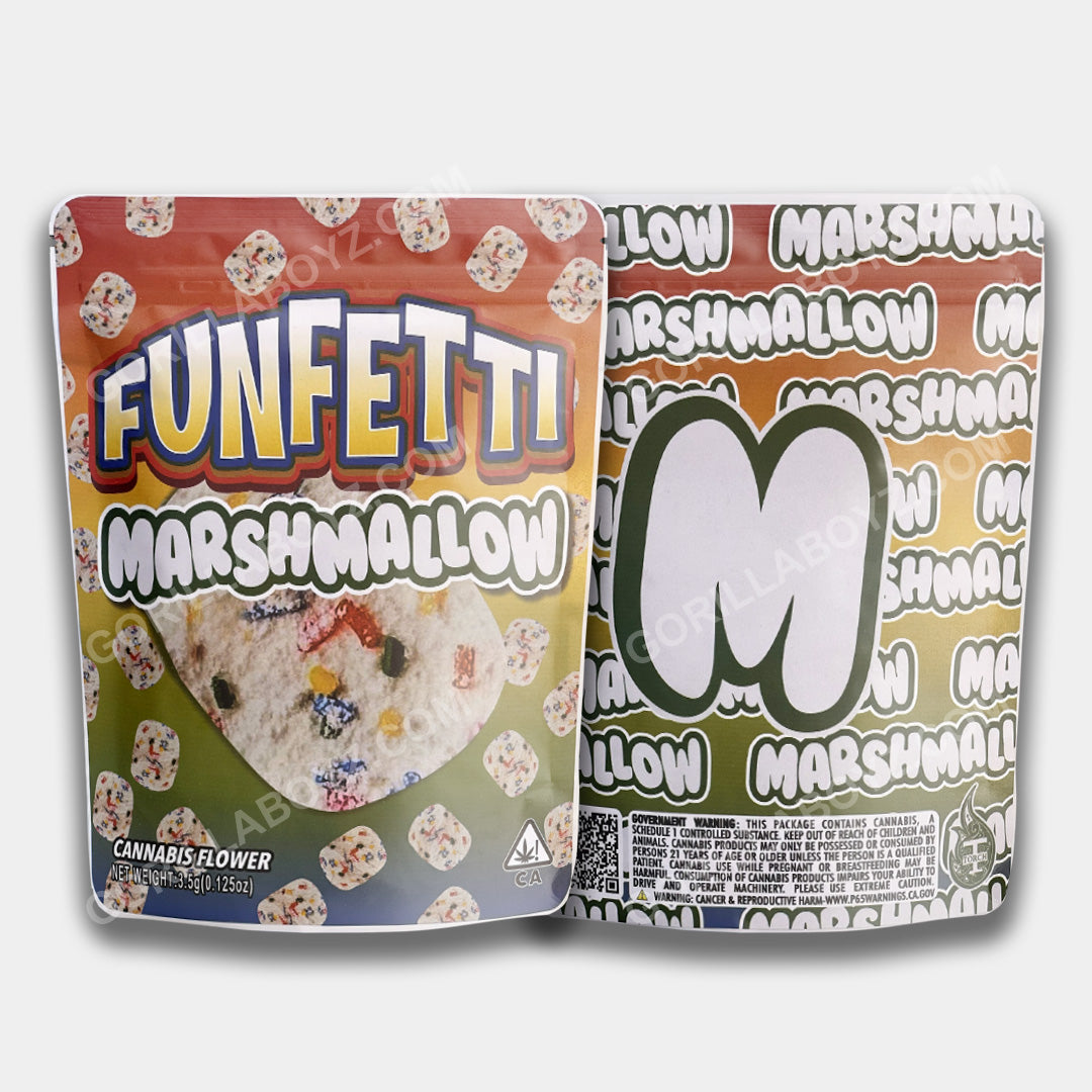 Funfeetti 3.5 Gram Mylar Bag (Frosted/Sandy Material) with Stickers ...