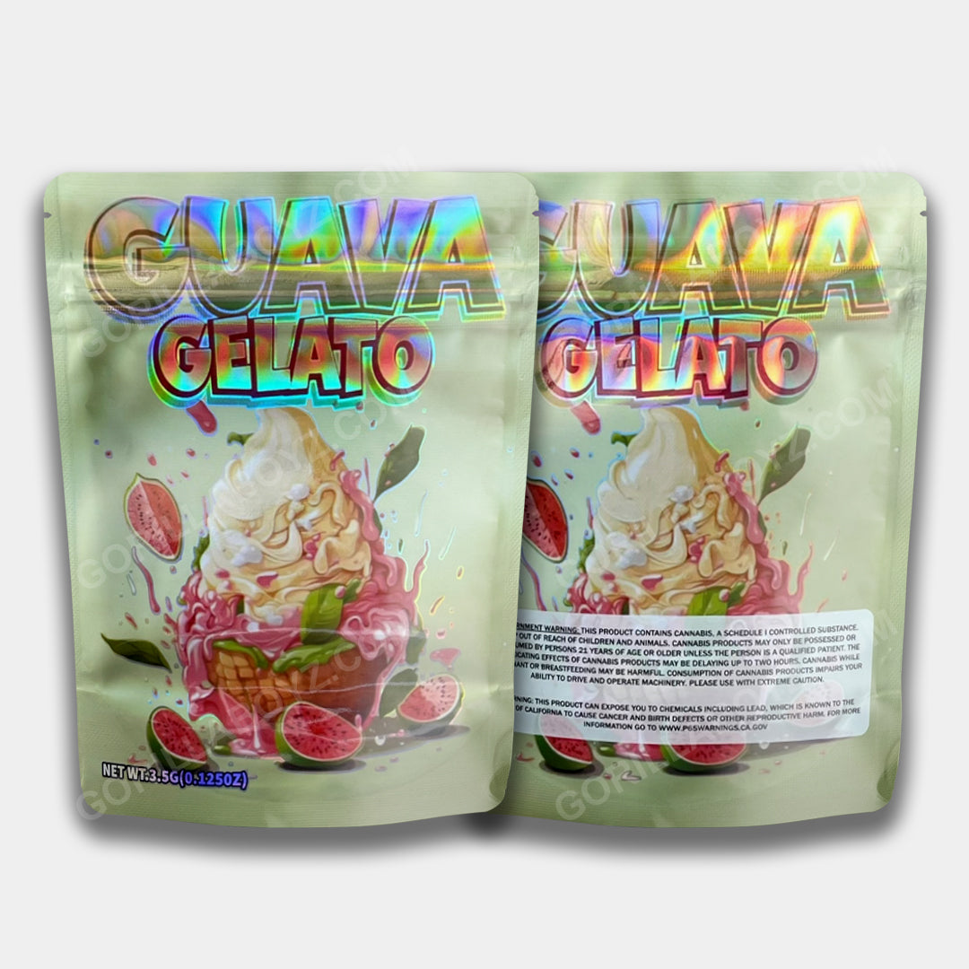 Guava Gelato Mylar Bag 3.5 Grams | Smell Proof – Gorilla Boyz Inc