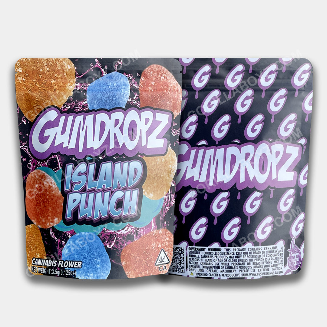 Gumdropz Island Punch 3.5 Gram Mylar Bag (Frosted/Sandy Material ...