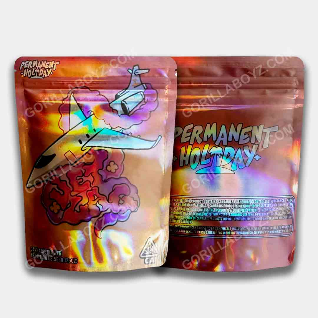 Jet Lag Holographic Mylar Bag 3.5 Grams | Smell-Proof Ziplocks – Gorilla Boyz Inc
