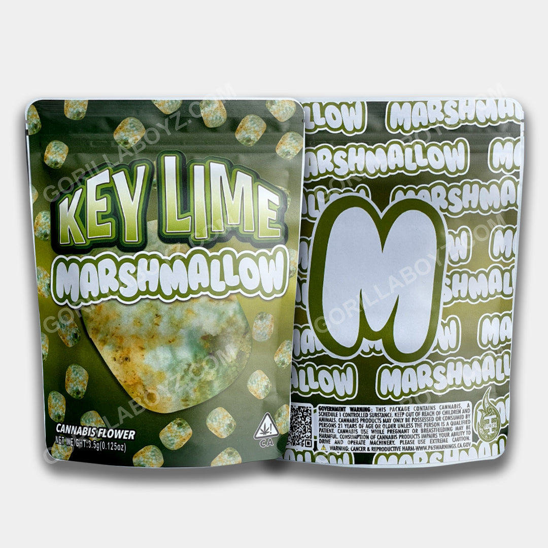 Key Lime 3.5 Gram Mylar Bag (Frosted/Sandy Material) with Stickers ...