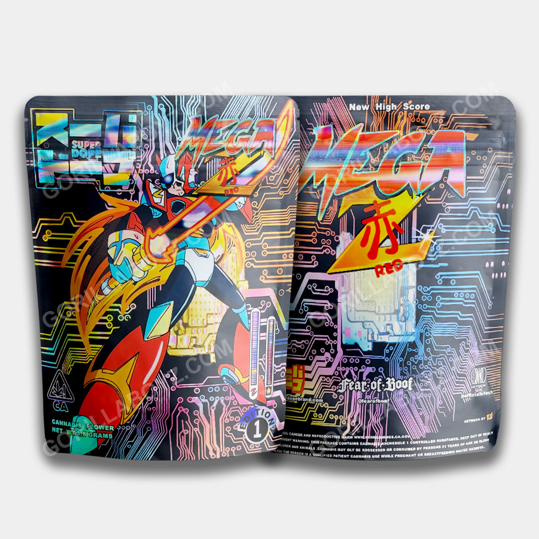 Mega Z RED Mylar Bag 3.5 Grams | Smell-Proof Ziplocks – Gorilla Boyz Inc