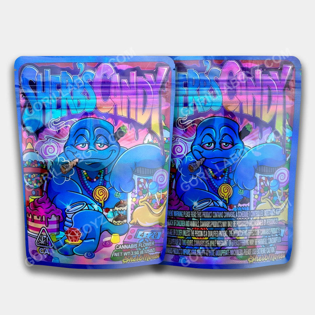 Sherbs Candy Mylar Bag 3.5 Grams | Smell Proof Ziplocks – Gorilla Boyz Inc