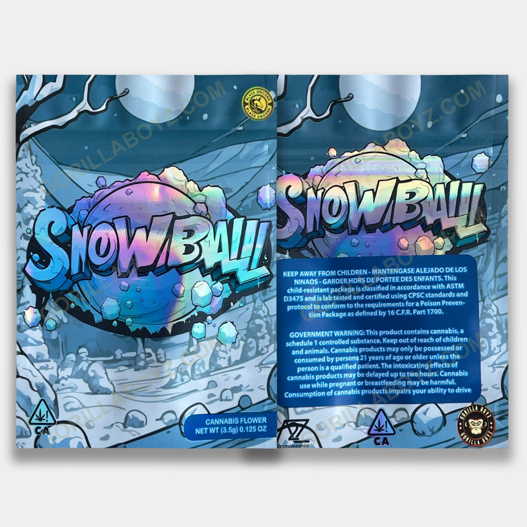 Snow Ball (Design 2) Mylar Bag 3.5 Grams | Packaging – Gorilla Boyz Inc
