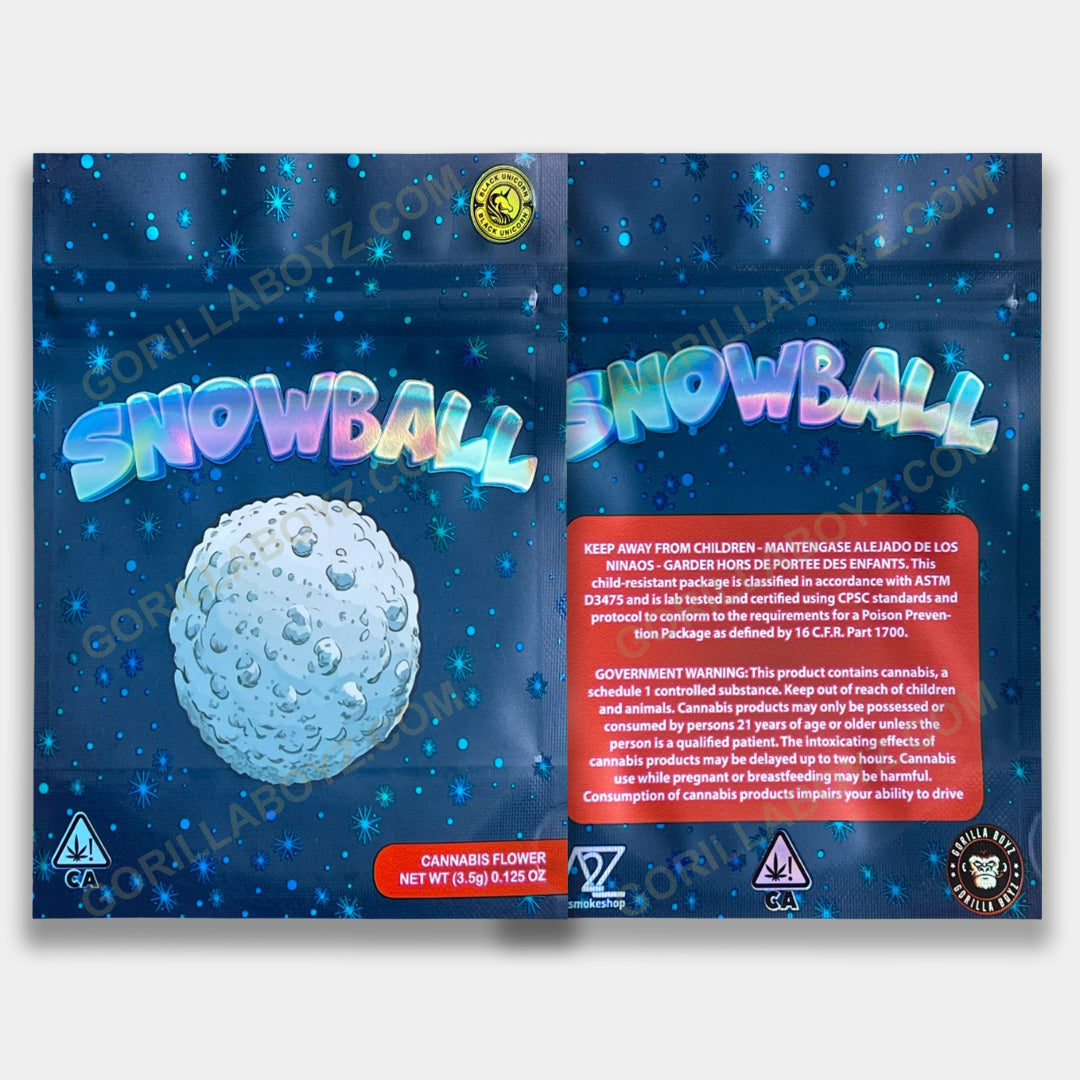 Snow Ball (Design 1) Mylar Bag 3.5 Grams | Packaging – Gorilla Boyz Inc