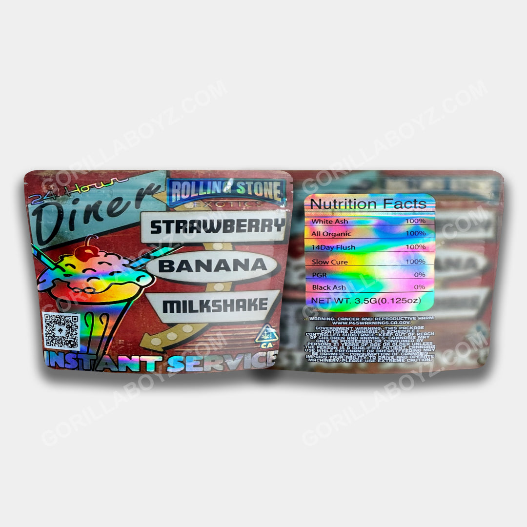 Strawberry Banana Milkeshake Mylar Bag 3.5 Grams | Packaging – Gorilla ...