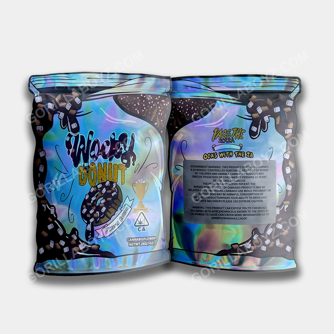 Wocky Donut Mylar Bag 1 oz | Smell-Proof Ziplocks – Gorilla Boyz Inc