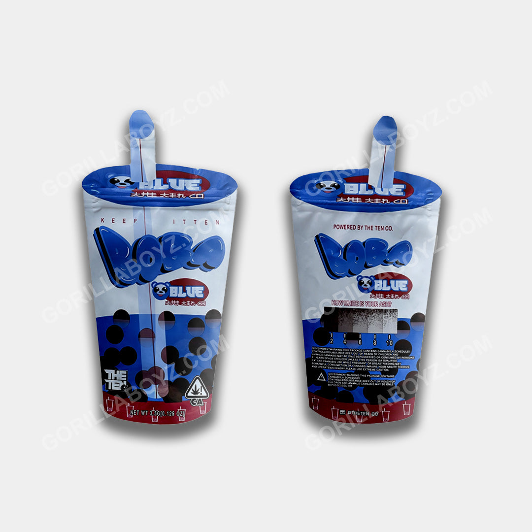 Mylar Bags 3.5 Grams Boba Blue | Smell-Proof Ziplocks – Gorilla Boyz Inc