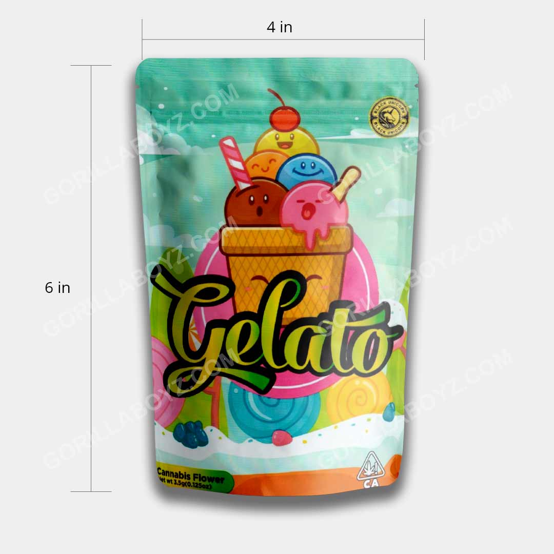 Mylar Bags 3.5 Grams Gelato | Smell Proof Ziplock Packaging – Gorilla ...