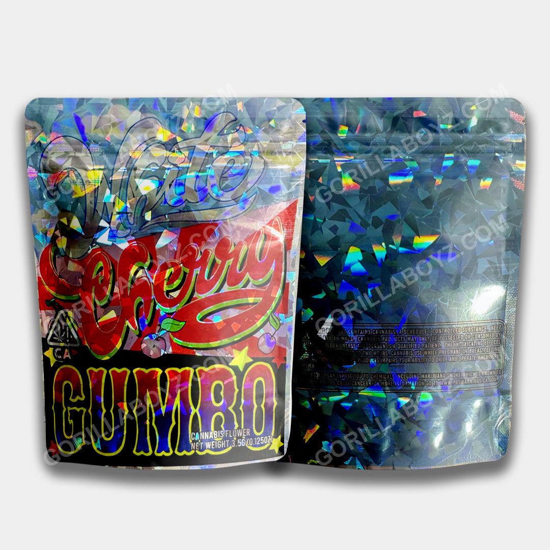 Mylar Bags 3.5 Grams White Cherry Gumbo | Smell-Proof Ziplocks ...