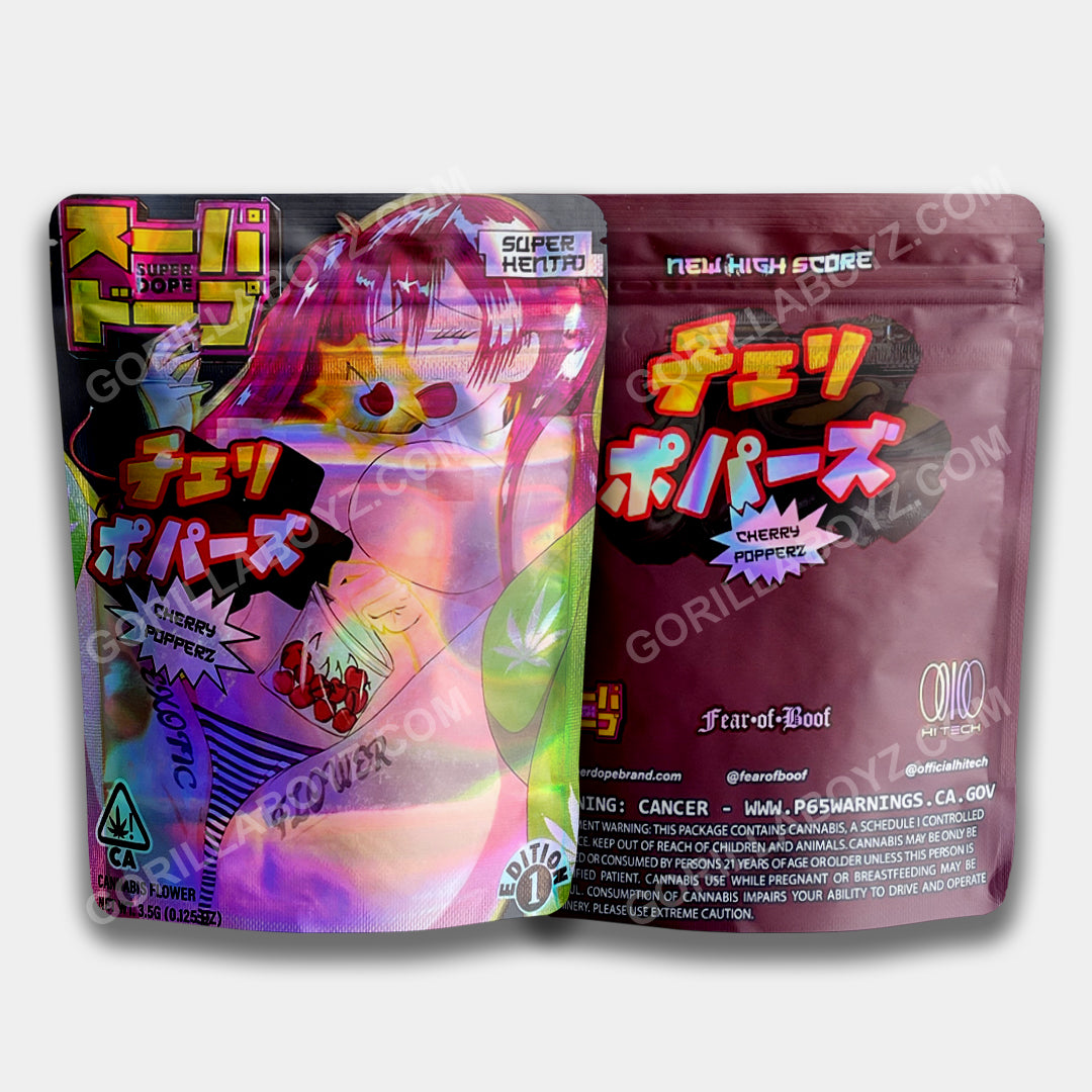 Mylar Bag Cherry Popperz | 3.5 Grams | Smell Proof Baggies – Gorilla ...