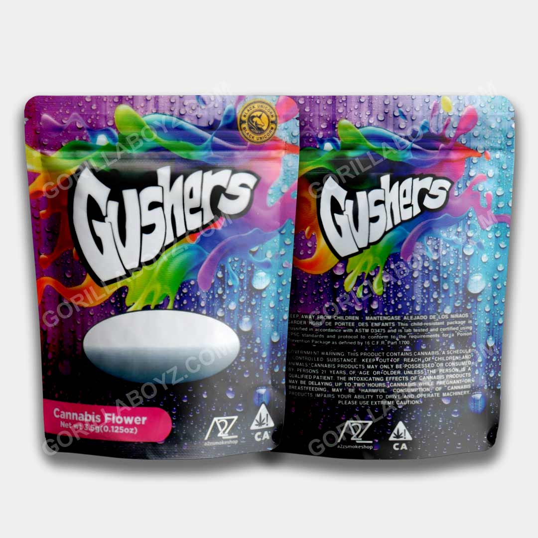 Mylar Bags 3.5 Grams Gushers | Smell-Proof Ziplocks – Gorilla Boyz Inc