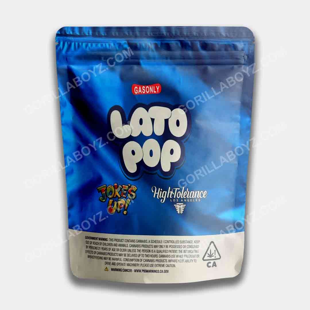 Mylar Bags 16 oz Lato Pop | Smell Proof Ziplock Packaging – Gorilla ...