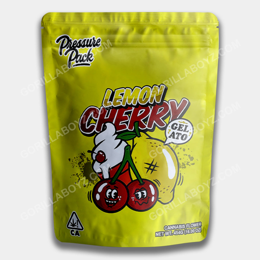 Mylar Bags 16 oz Lemon Cherry Gelato | Smell Proof Ziplock Packaging ...