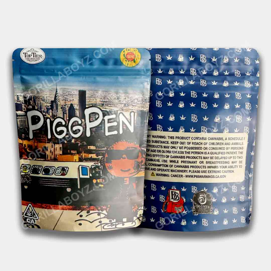 Mylar Bag 3.5 Grams Design Pigg Pen | Smell Proof Baggies – Gorilla ...