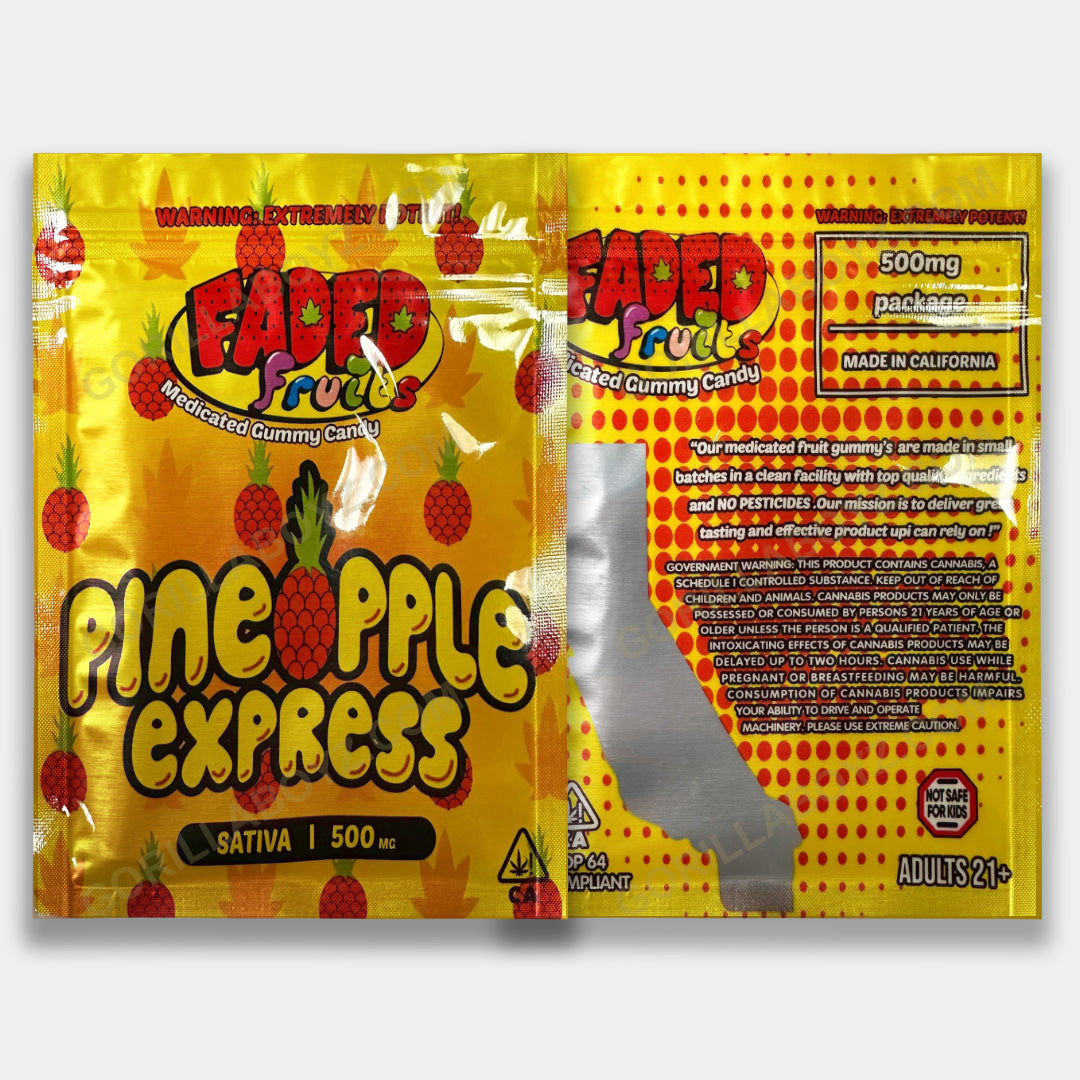 Mylar Bags 500 mg Pineapple Express | Food or Herb Storage – Gorilla ...