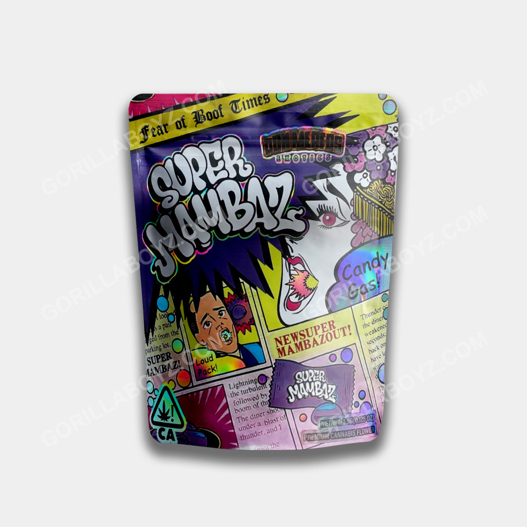 Mylar Bags 3.5 Grams Super Mambaz | Smell-Proof Ziplocks – Gorilla Boyz Inc