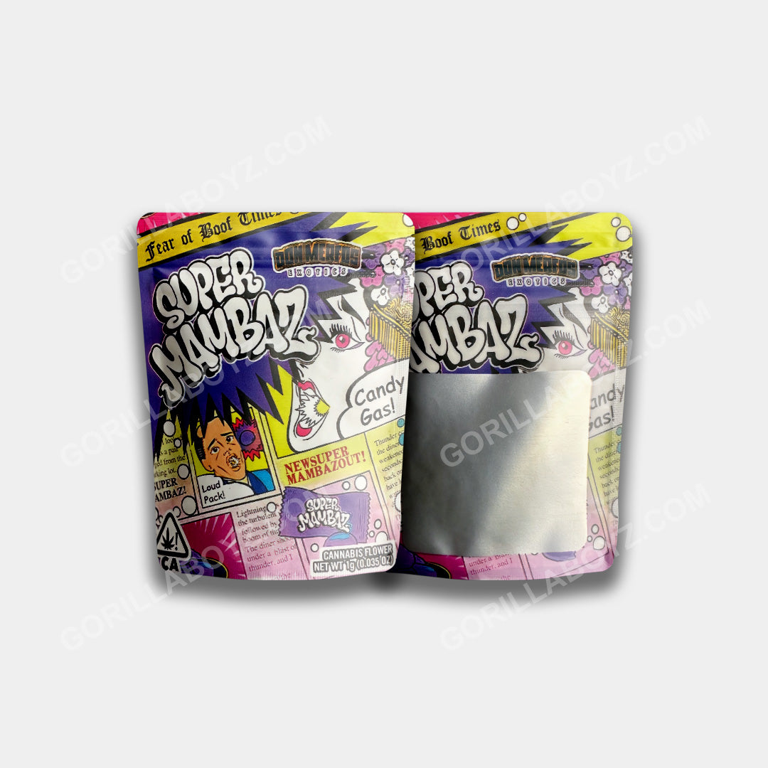 Mylar Bags 1 Gram | Super Mambaz | Smell-Proof Ziplocks – Gorilla Boyz Inc