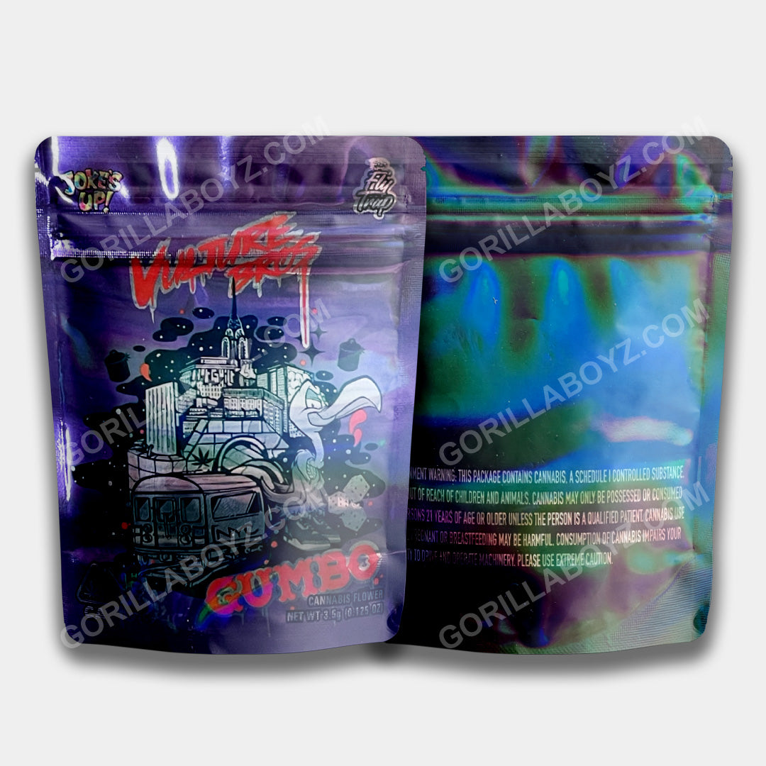 Mylar Bags 3.5 Grams Vulture Bros Gumbo (City) | Smell-Proof Ziplocks ...